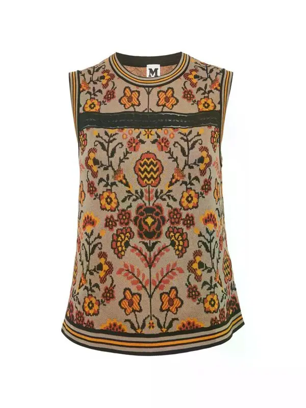 Missoni Sleeveless Floral Knit Top - Brown