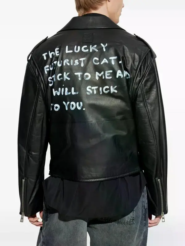 Loewe Belted Leather Biker Jacket