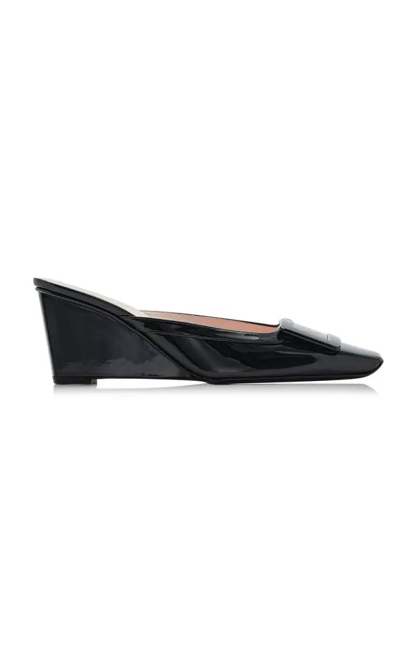ROGER VIVIER Belle Vivier Leather Mule Wedges
