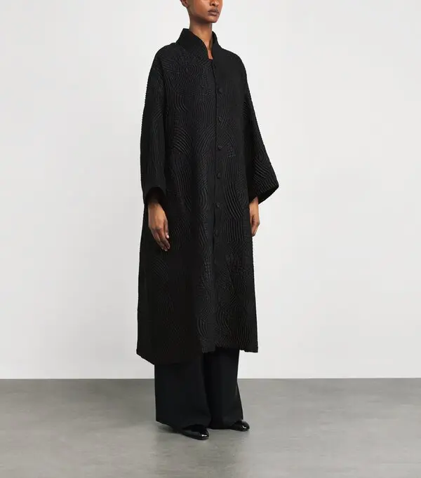 Eskandar Silk-wool Blend Stand Collar Coat