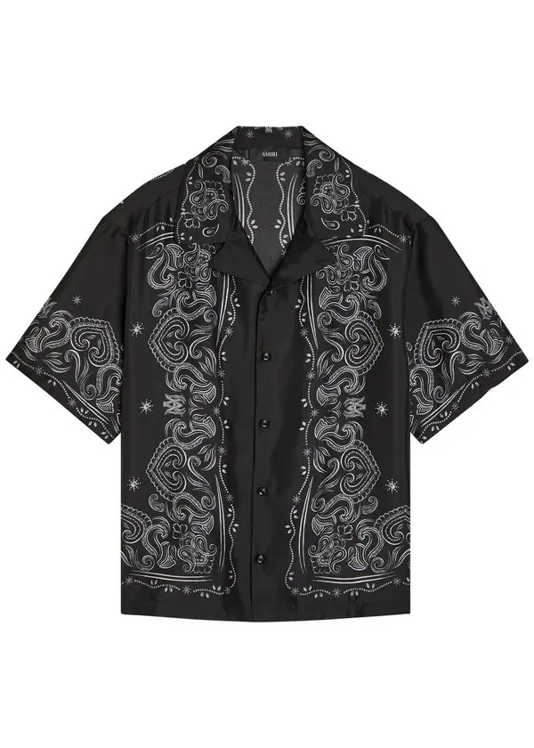 Amiri Bandana-print Silk Shirt - Black