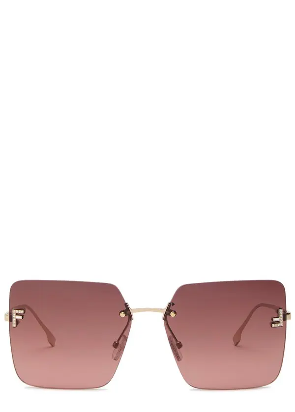 Fendi Crystal-embellished Rimless Sunglasses