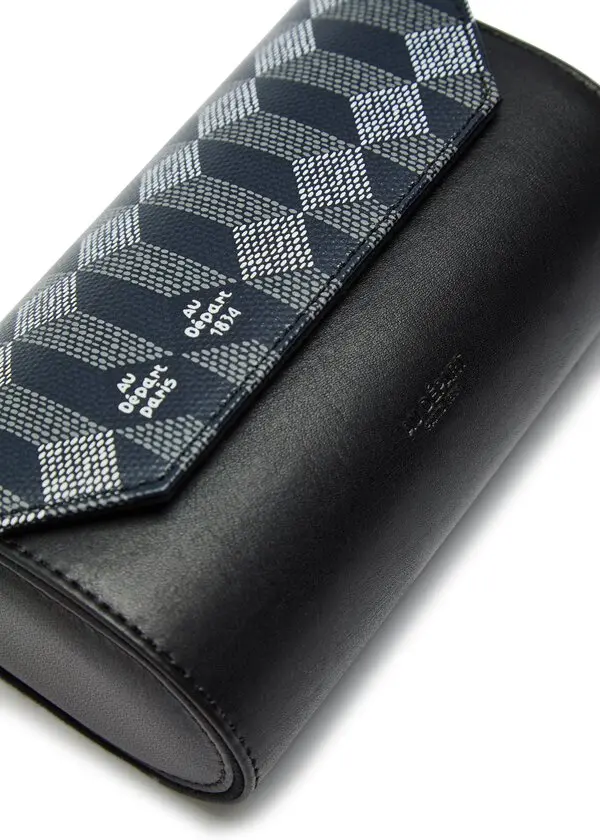 AU DEPART Printed Leather Watch Case