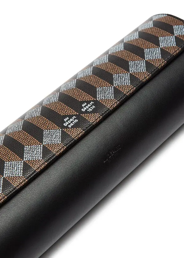 AU DEPART Printed Leather Watch Case