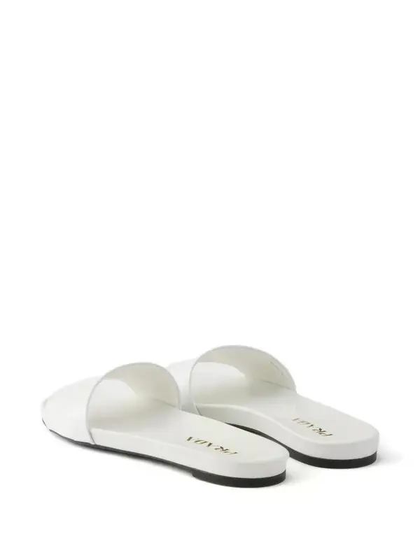 Prada Patent Leather Slides With Monoblock Rubber Sole