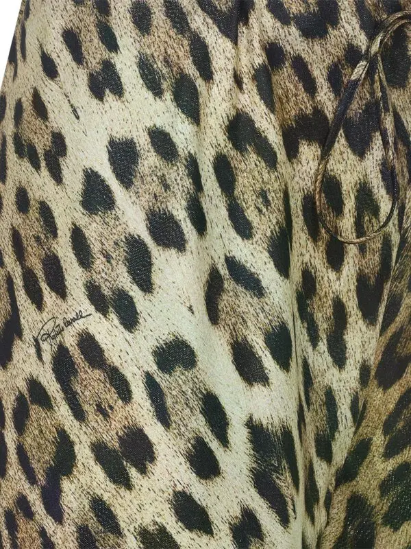Roberto Cavalli Leopard Print Straight Leg Trousers