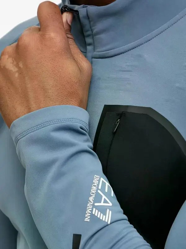 EA7 Zip-up Chest-pocket Sweatshirt