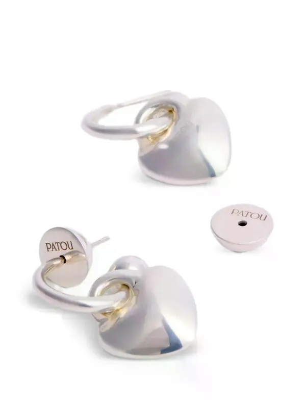 PATOU Heart Charm Hoop Earrings