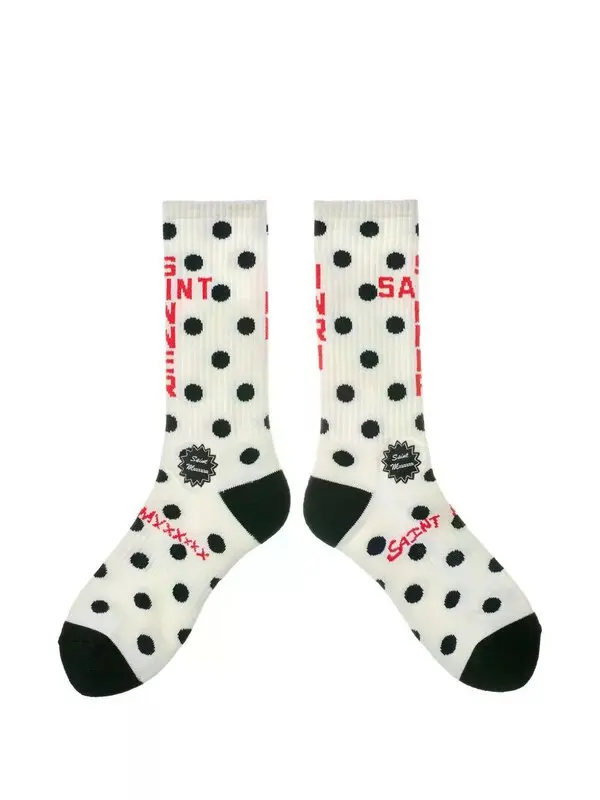 SAINT MXXXXXX Polka-dot Crew Socks - Neutrals