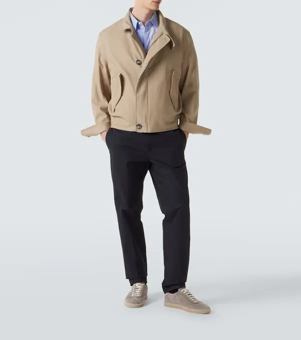 Moncler Cotton-blend Straight Leg Trousers - Blue