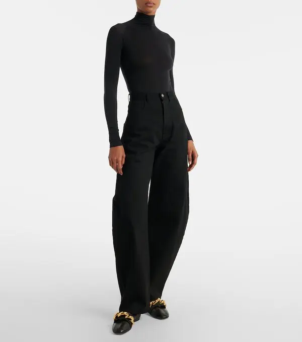 Alaïa Embellished Leather Ballet Flats
