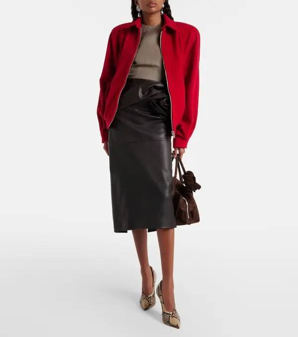 Magda Butrym Wool Bomber Jacket - Red