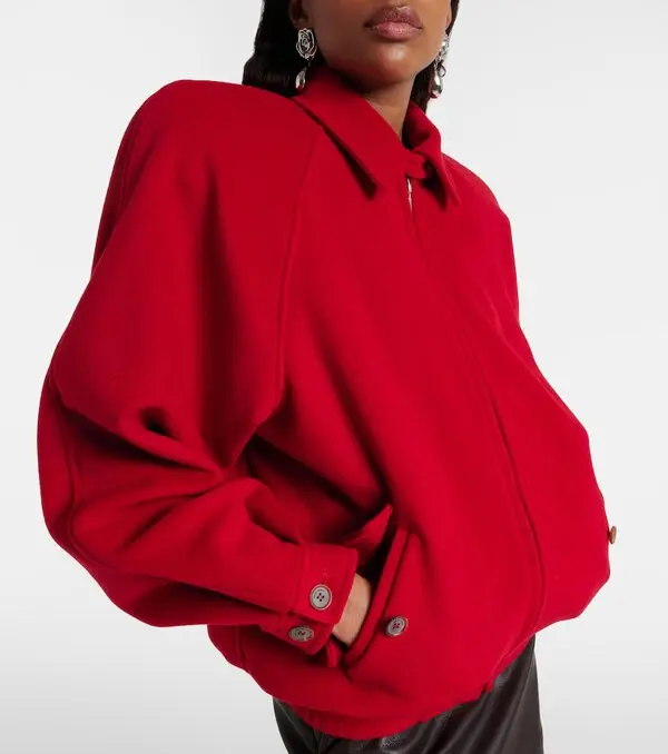 Magda Butrym Wool Bomber Jacket - Red