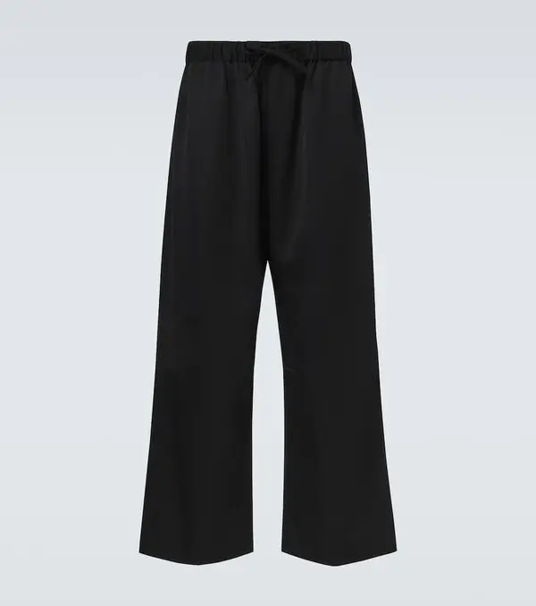 Simone Rocha Crepe Satin Wide-leg Trousers - Black