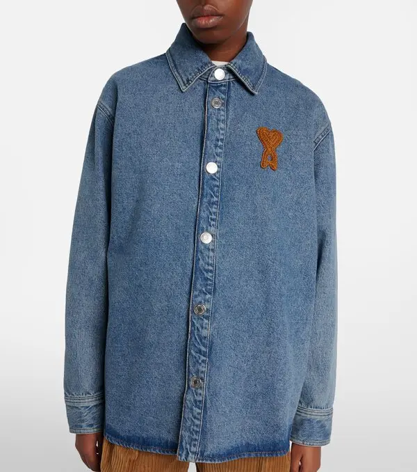 AMI Paris De Coeur Denim Shirt