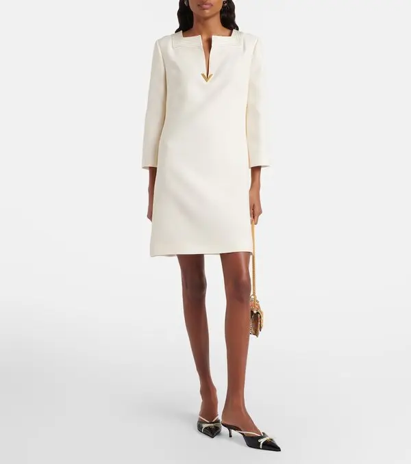 Valentino Garavani Crepe Couture Vgold Mini Dress
