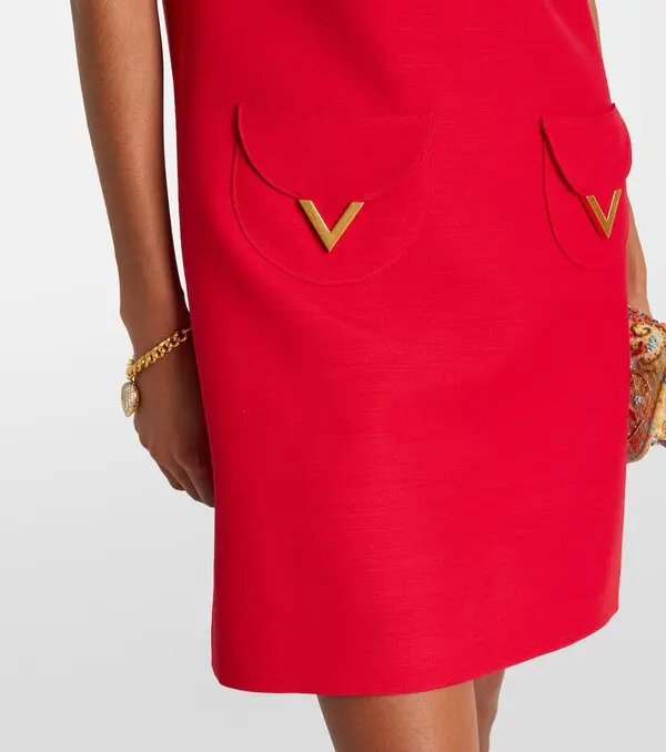 Valentino Garavani Crepe Couture Vgold Mini Dress