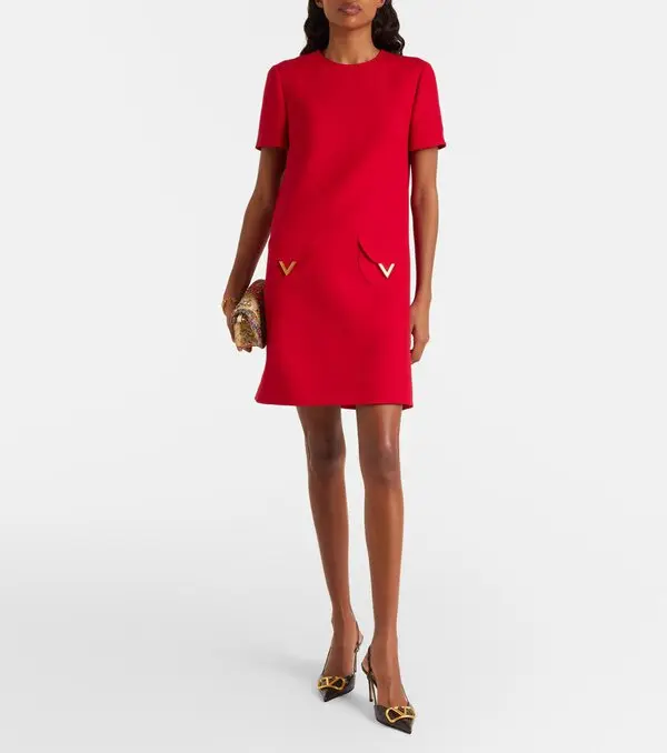 Valentino Garavani Crepe Couture Vgold Mini Dress