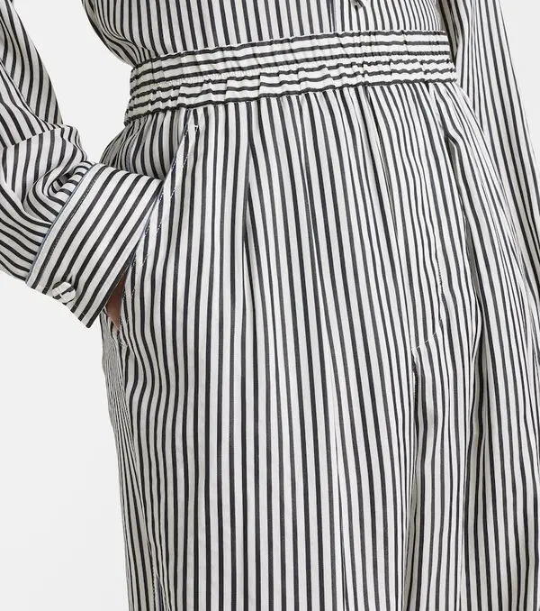 TOM FORD Striped Silk Straight Leg Trousers