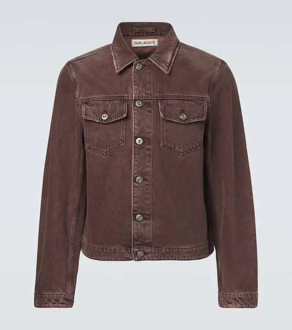 Our Legacy Distressed Denim Jacket - Brown
