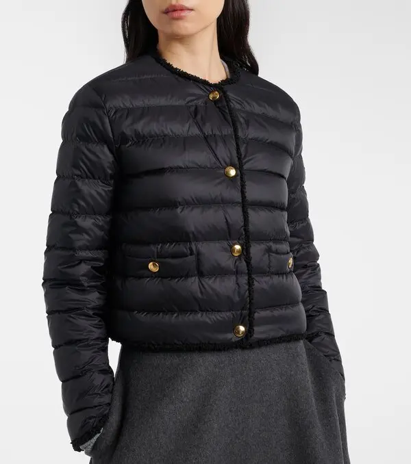 Moncler Fleurs Quilted Down Jacket - Black