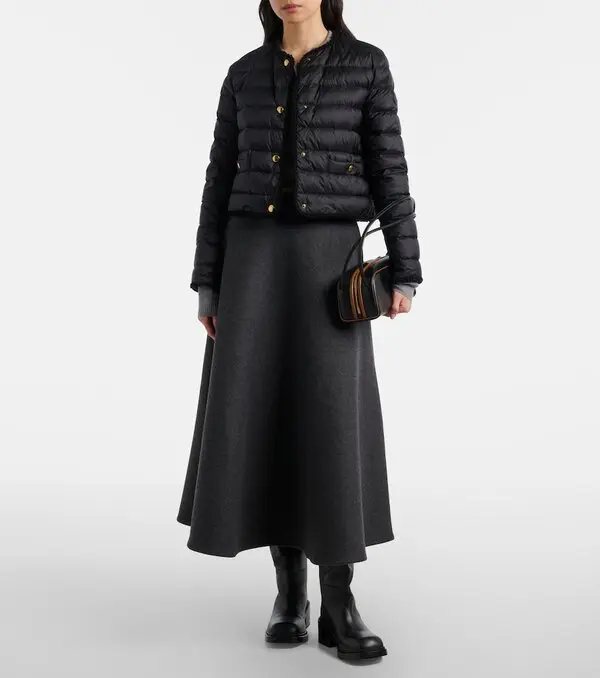 Moncler Fleurs Quilted Down Jacket - Black