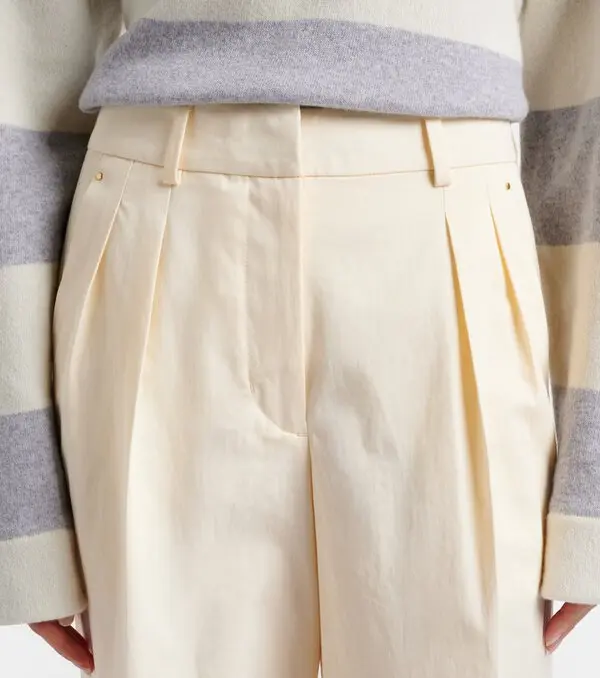 Moncler Wide-leg Cotton Trousers