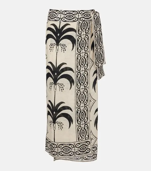 Johanna Ortiz Printed Linen Beach Cover-up - Beige