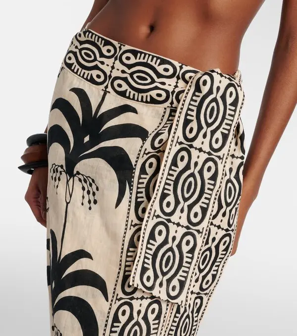 Johanna Ortiz Printed Linen Beach Cover-up - Beige