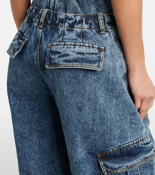 Alaïa Barrel-leg Jeans In Bleu Neige