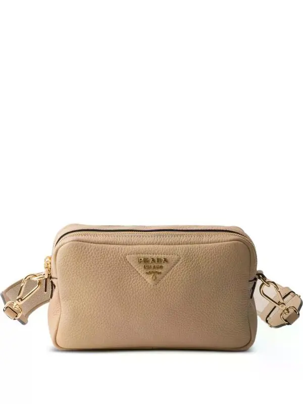 Prada Small Leather Shoulder Bag - Neutrals