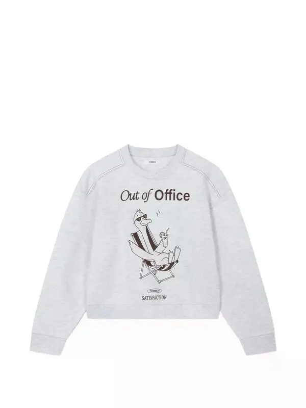 STUDIO TOMBOY Out Of Office" Duck Print Sweatshirt - Grey