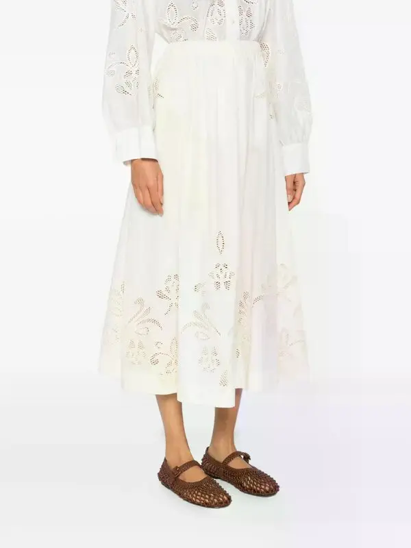 FORTE_FORTE Floral Embroidered Midi Skirt