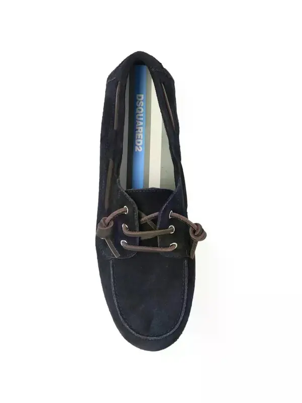 Dsquared2 Suede Boat Shoes With Lace-up Fastening - Blue