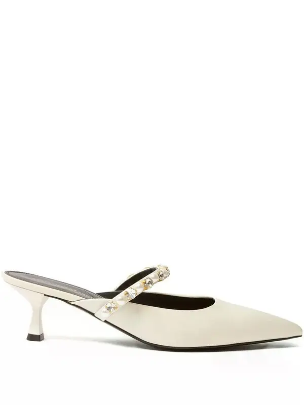 Stella McCartney Embellished Kitten Heel Sandals - Neutrals