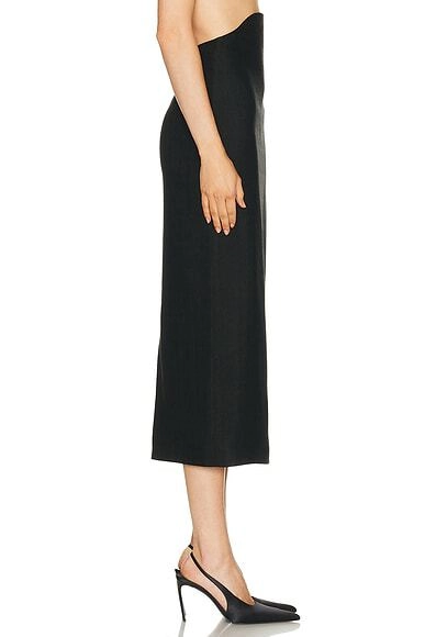 SEV Midi Skirt With Textured Surface And Abstract Waistline Curve