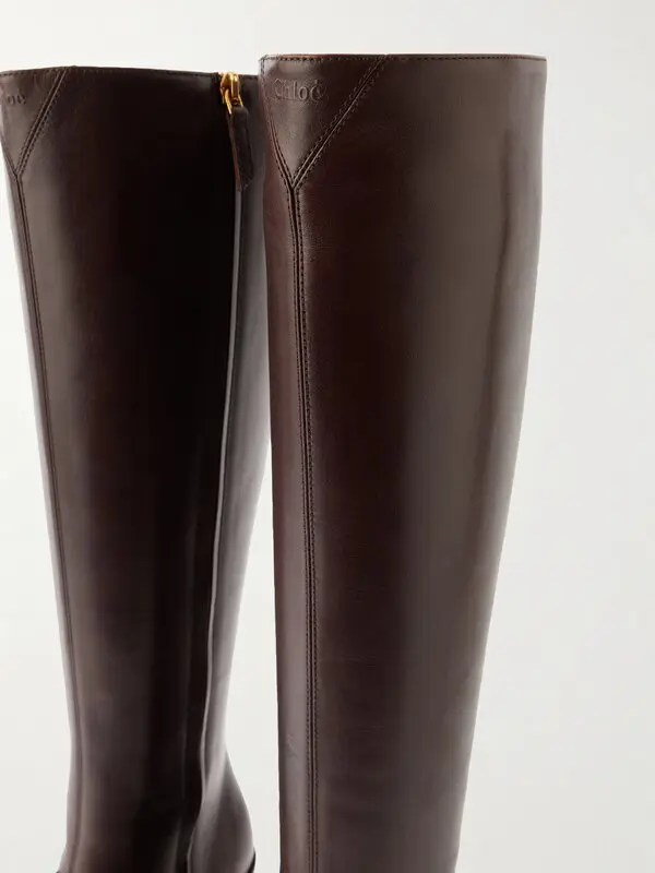 Chloé Phoenix Leather Knee Boots - Brown
