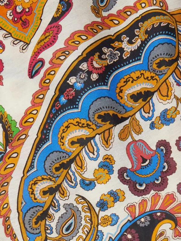 Etro Paisley-print Cotton And Silk-blend Blouse With Pussy-bow