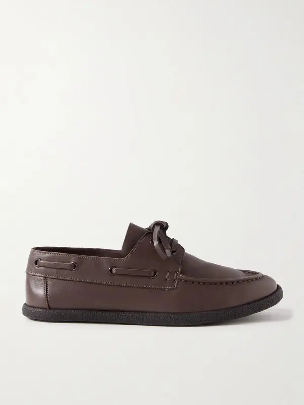 THE ROW Novus Sailor Leather Loafers - Brown