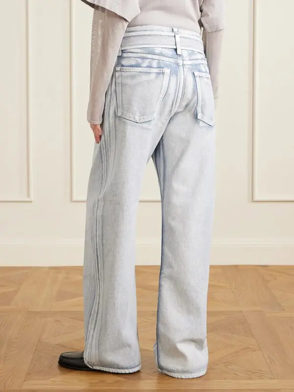 Acne Studios Trompe L'oeil Coated Low-rise Straight-leg Jeans - Blue