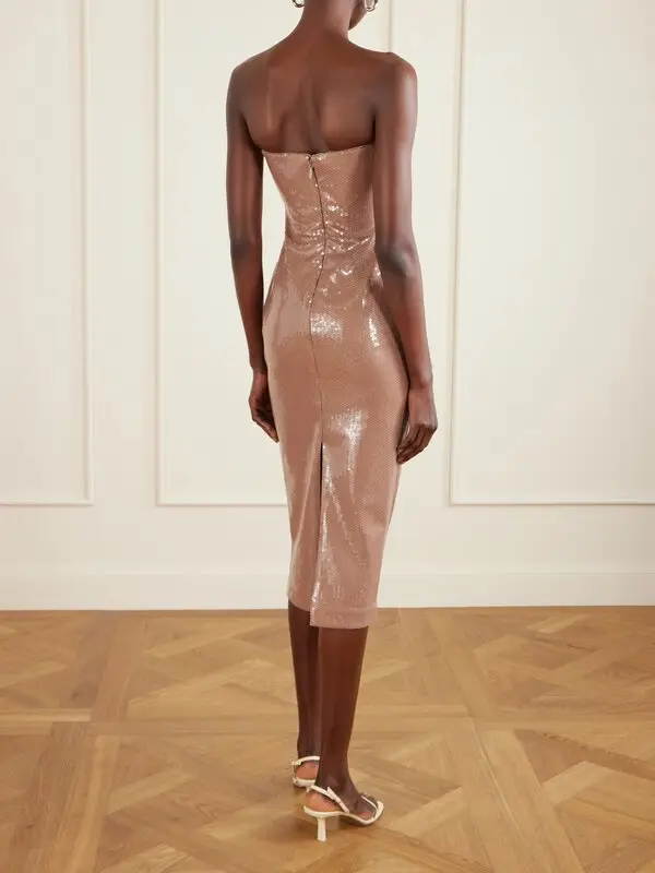 Alex Perry Strapless Sequined Stretch-mesh Gown