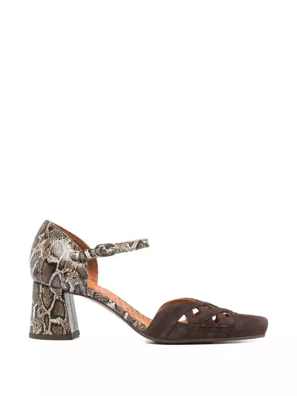 Chie Mihara Airma Snakeskin-effect Pumps - Brown
