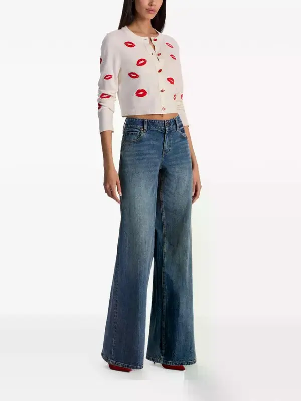 Alice + Olivia Daroda Lips-print Cardigan
