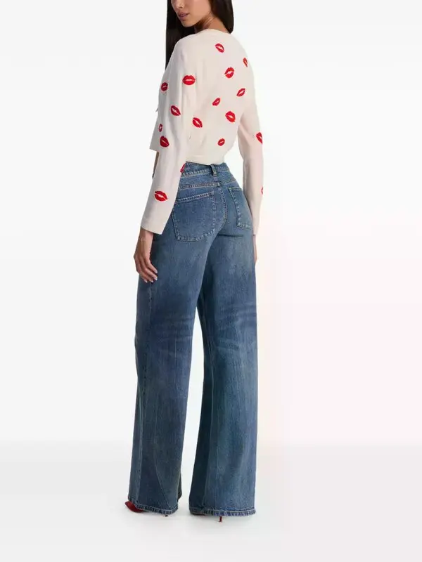 Alice + Olivia Daroda Lips-print Cardigan