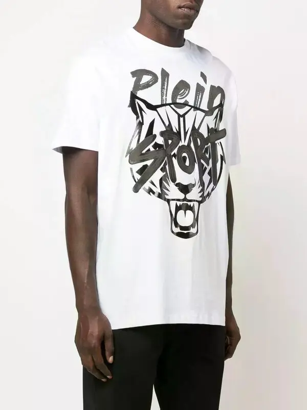 PLEIN SPORT Tiger-head Logo-print T-shirt