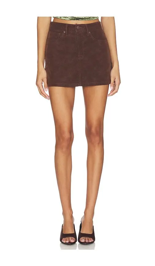 Good American Better Than Suede Good 90's Mini Skirt - Chocolate