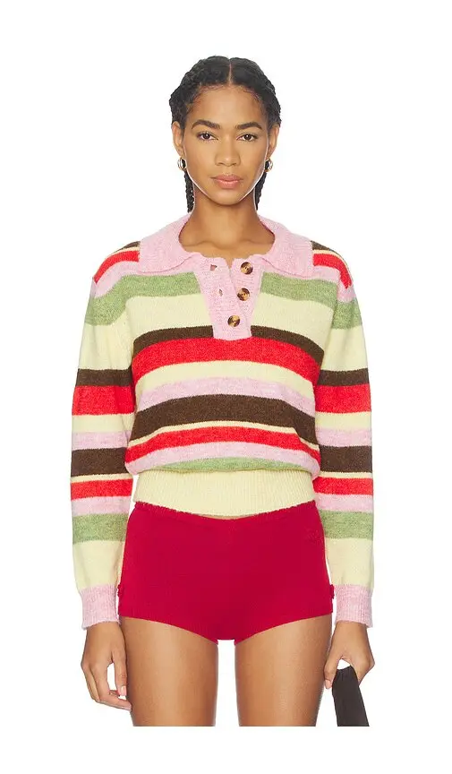 LISA SAYS GAH Alaia Polo Sweater In . Also - Pink