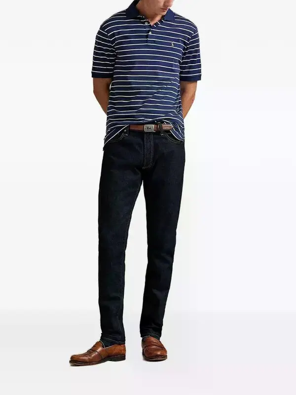 Polo Ralph Lauren Striped Logo Embroidered Polo Shirt