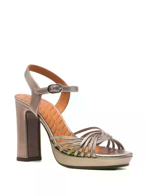 Chie Mihara Metallic Heeled Sandals - Gold