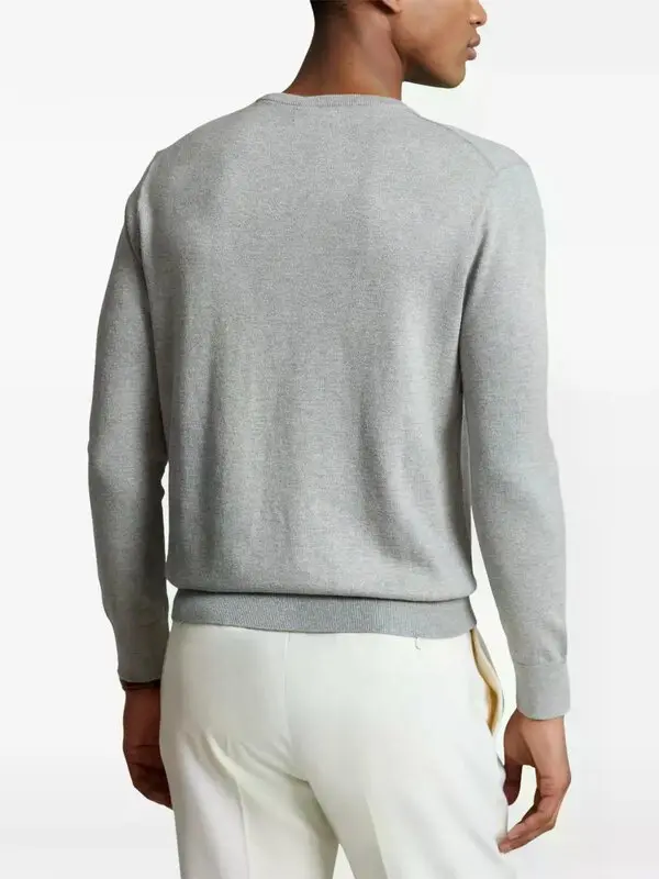 Polo Ralph Lauren Embroidered Logo Crew Neck Sweater - Grey